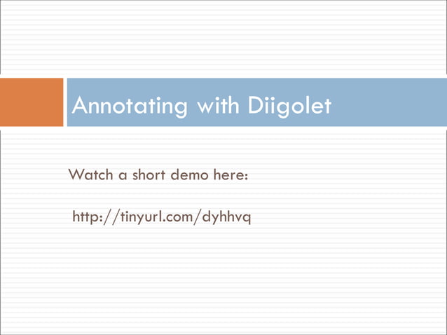 Diigo | Diigolet Getting Started Tutorial | PPT