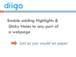 Diigo | Diigolet Getting Started Tutorial | PPT