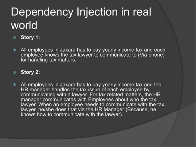 Dependency Injection Inversion Of Control And Unity Ppt Free Download