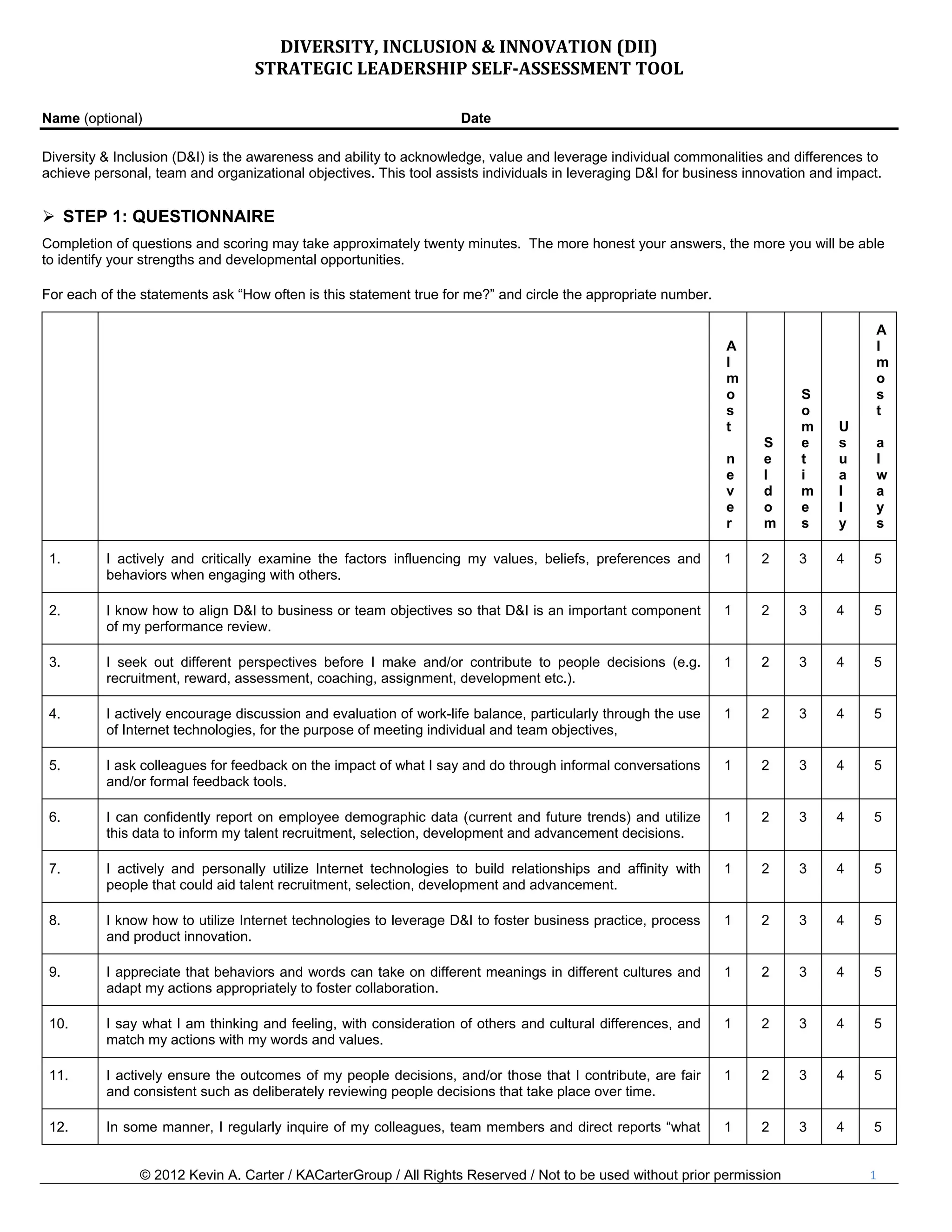 Updated Diversity, Inclusion & Innovation - Strategic Leadership ...