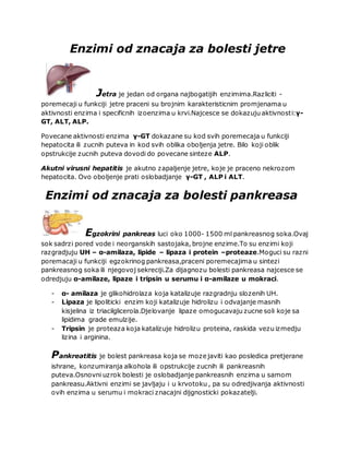 Dijagnosticko znacajni enzimi | PDF