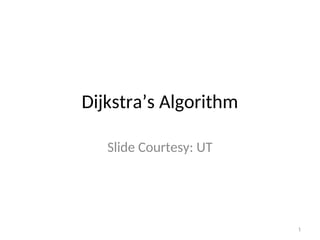 Dijkstra ALGO PPT DETAILED DOCUMENTATION | PPT