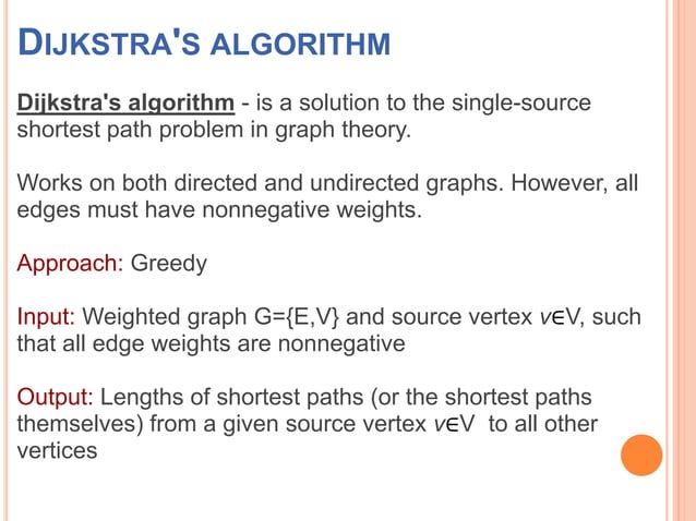 Dijkstra's algorithm for computer science | PPT
