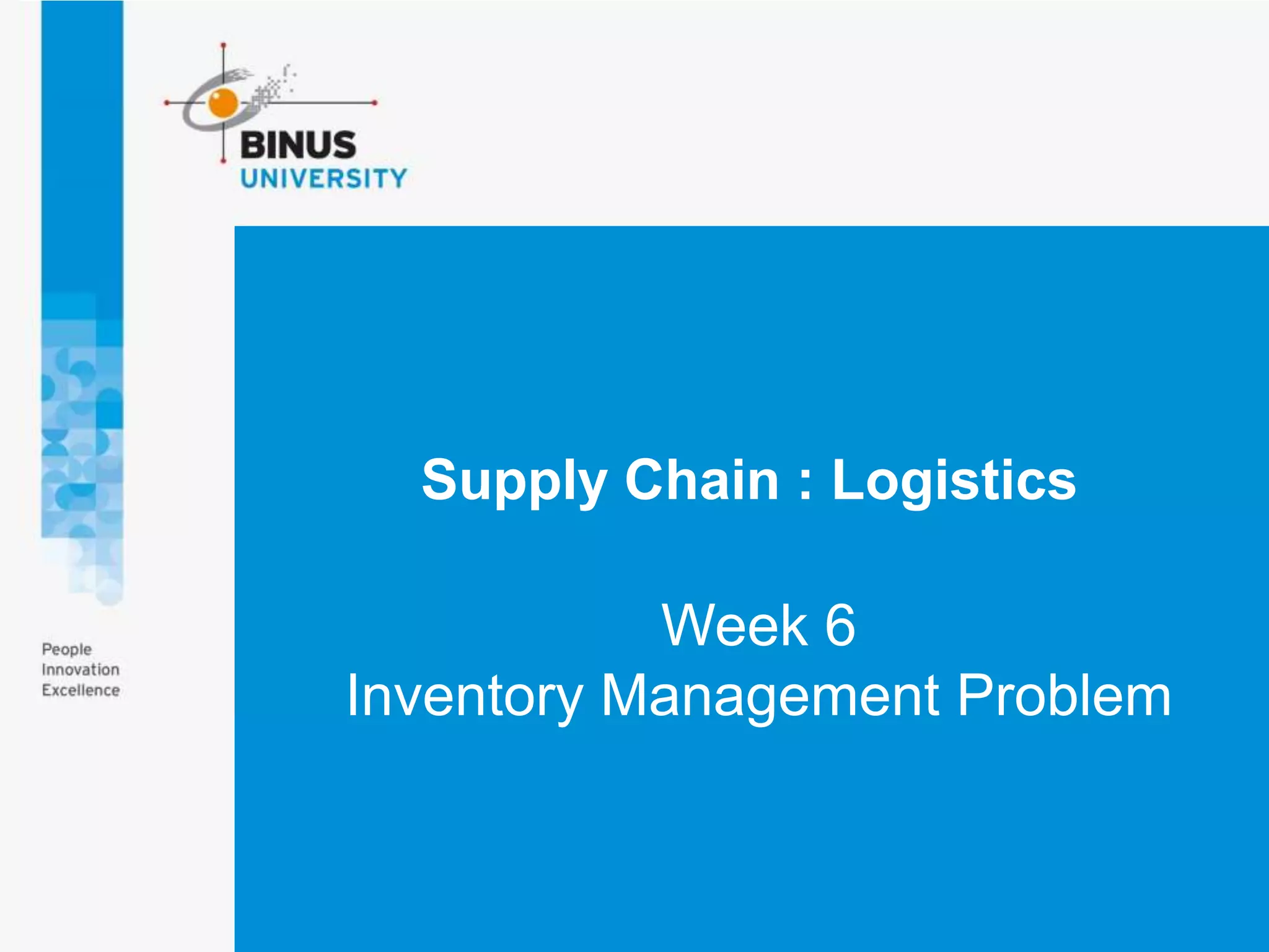 PPT6 - Inventory Management Problem | PPT