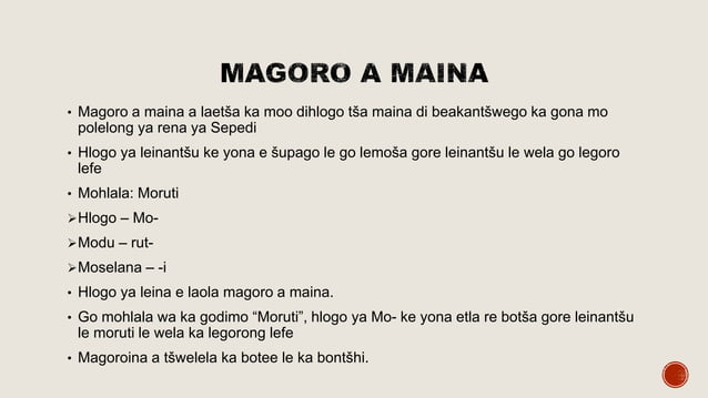 Magoro a maina(Prefix) | PPTX