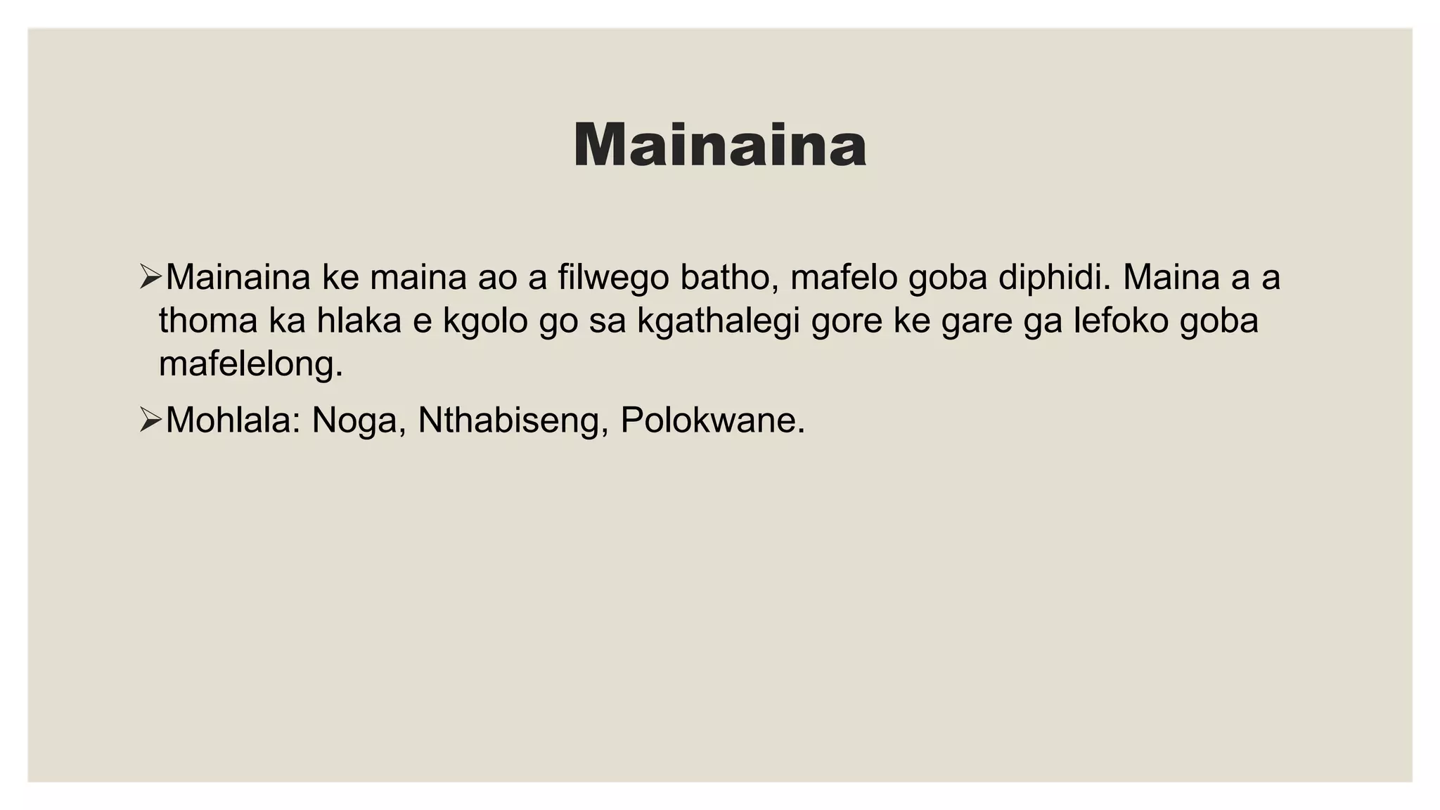 Maina le mehuta ya maina (Nouns and types of nouns) | PPTX