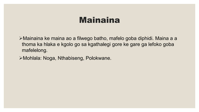 Maina le mehuta ya maina (Nouns and types of nouns) | PPTX