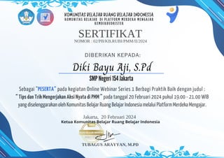 Serutitikat PMM untuk pengumpulan bukti sertifikat seminar | PDF