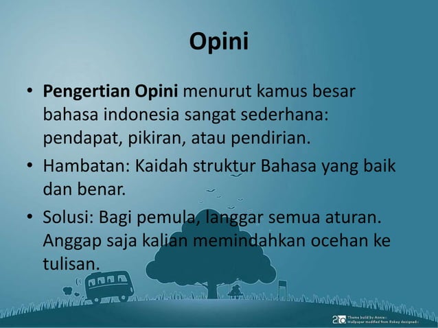 Latihan dasar Menulis Opini | PPTX
