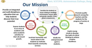 Induction Program for I Sem Students of BA, BCom BSc @ Govt VYT Durg | PPTX