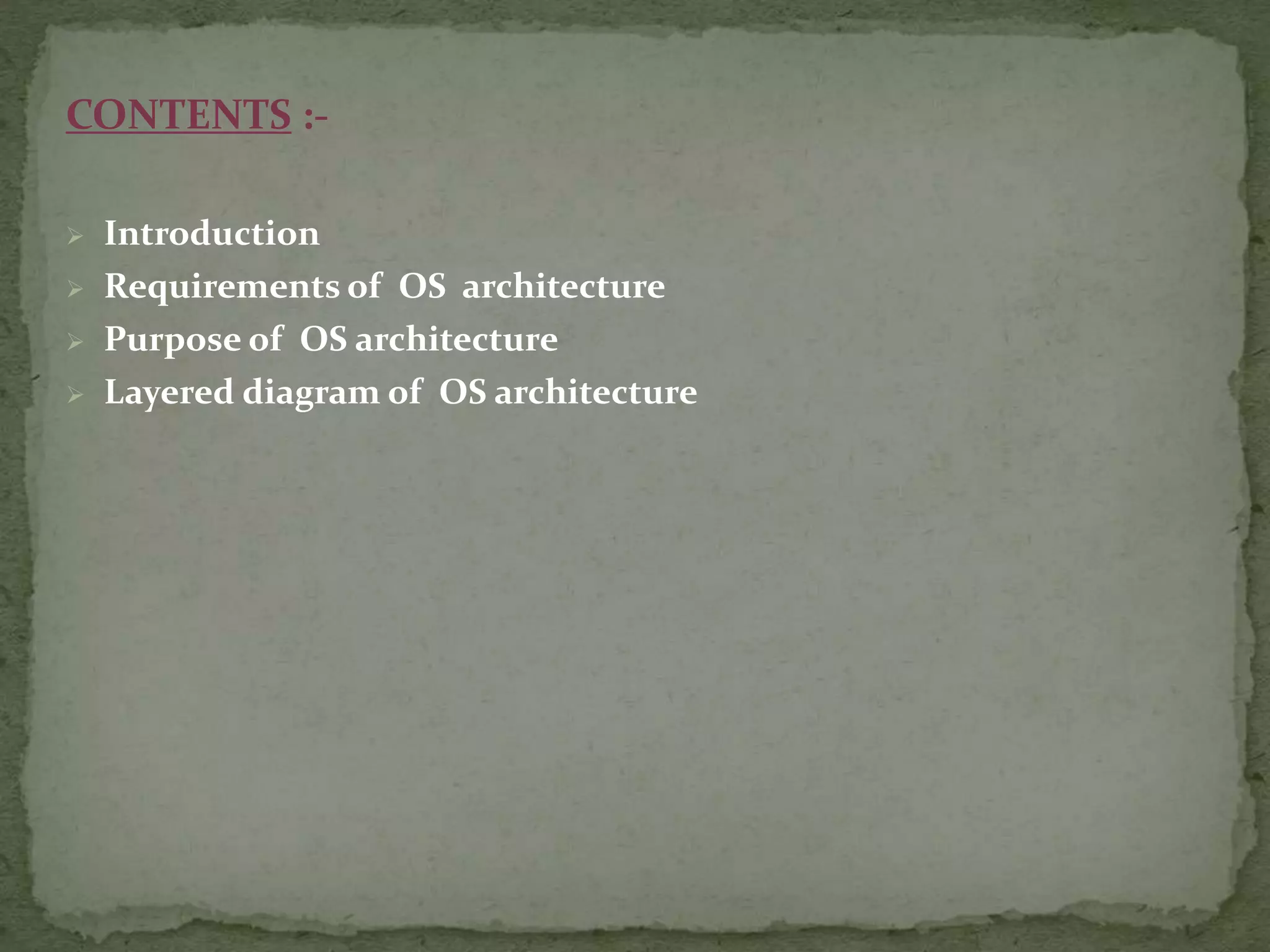 OPERATING SYSTEM ARCHITECTURE | PPT