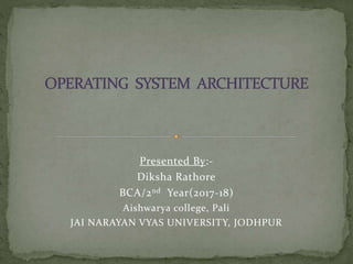 OPERATING SYSTEM ARCHITECTURE | PPT