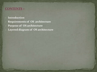 OPERATING SYSTEM ARCHITECTURE | PPT