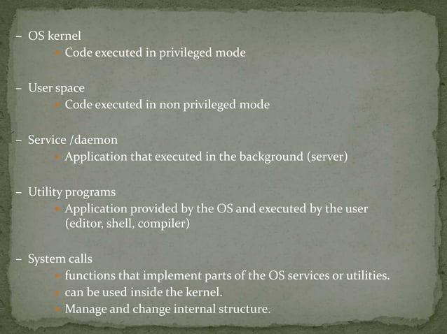 OPERATING SYSTEM ARCHITECTURE | PPT