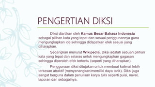 Tugas Bahasa Indonesia Diksi | PPT