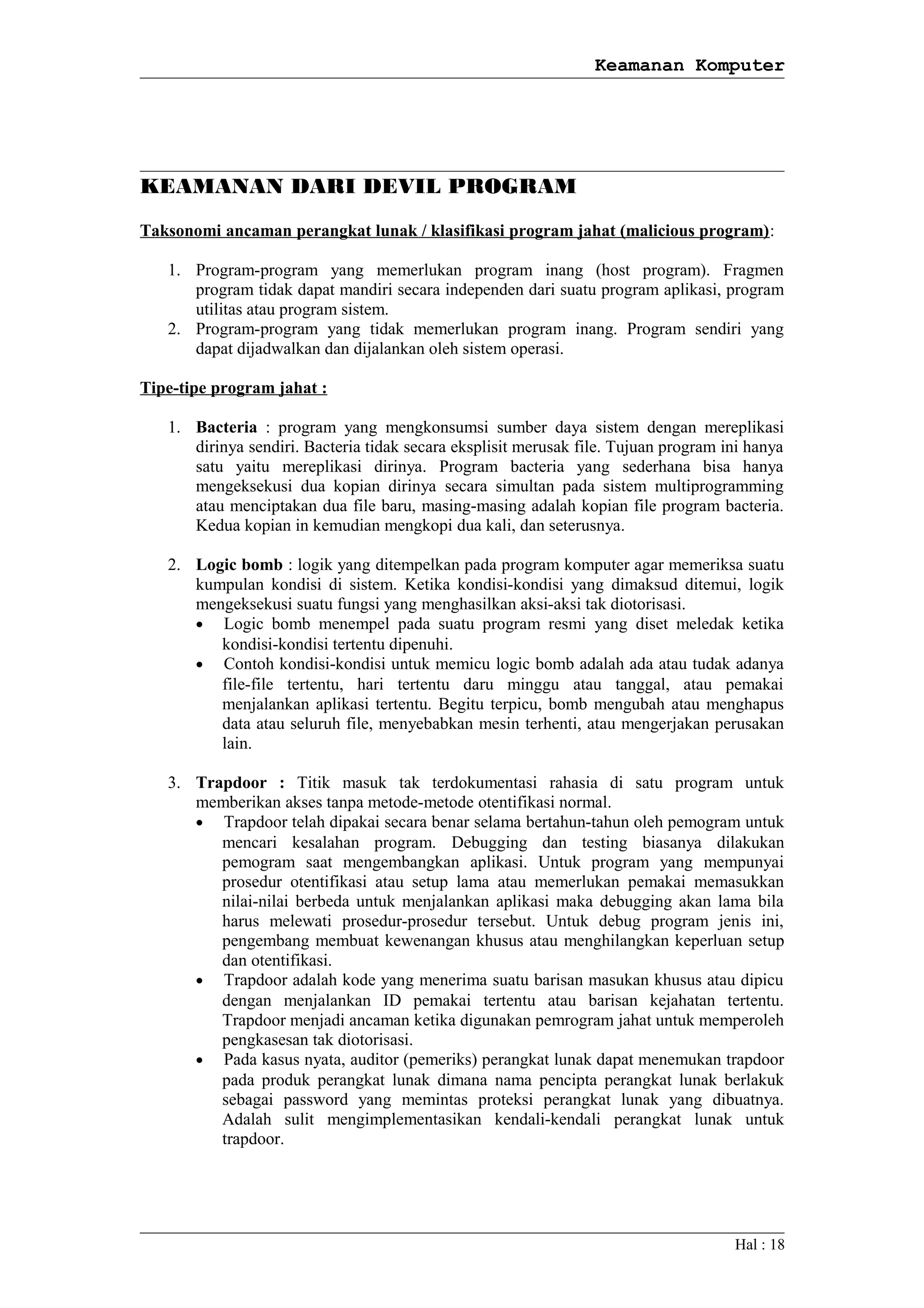 Diktat kuliah keamanan komputer | DOC