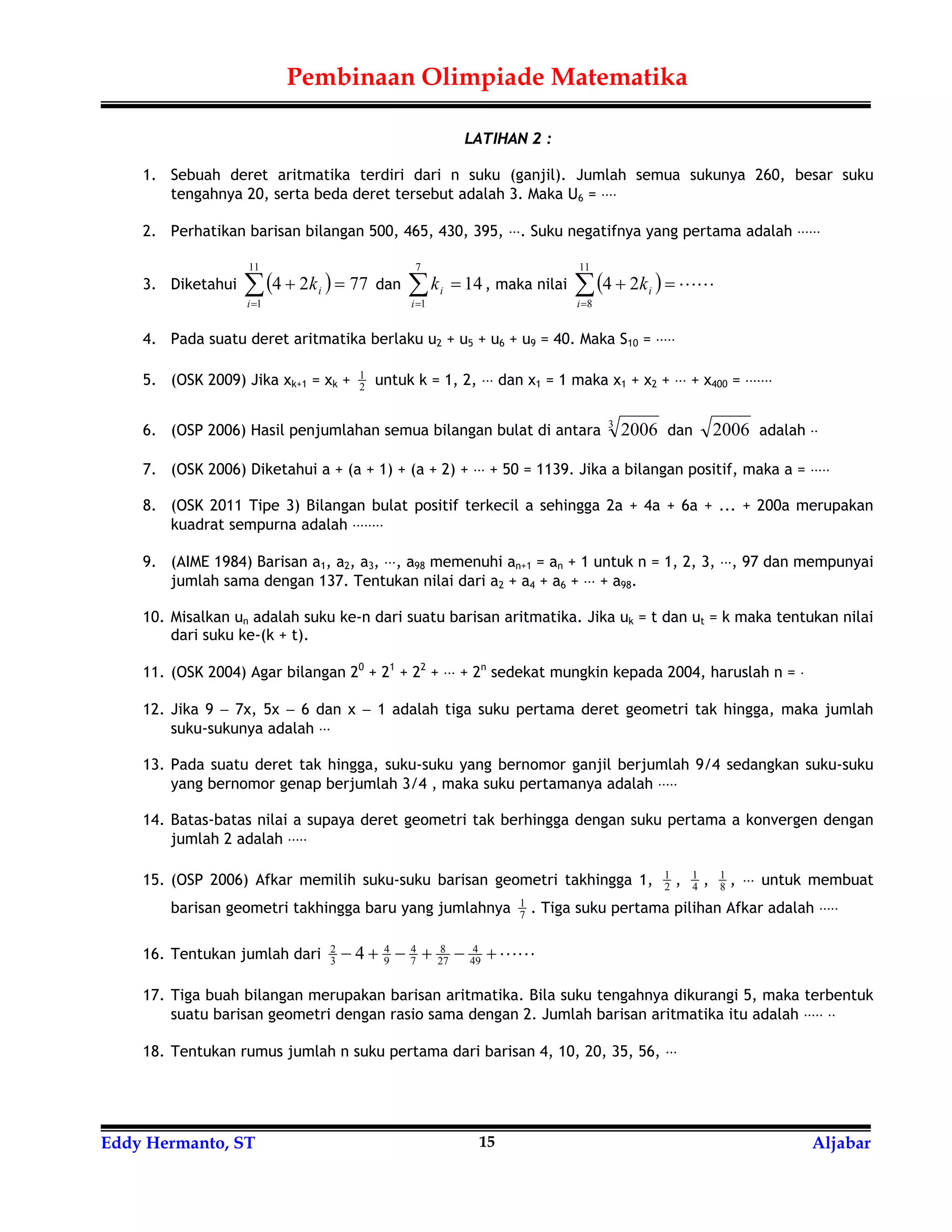 Diktat pembinaan olimpiade_matematika_ma | PDF