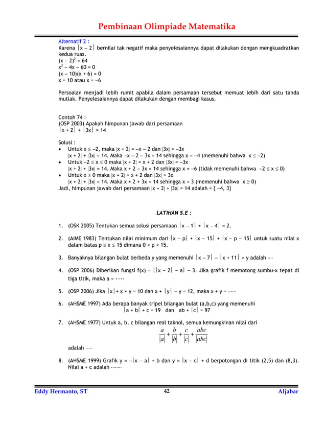 Diktat pembinaan olimpiade_matematika_ma | PDF