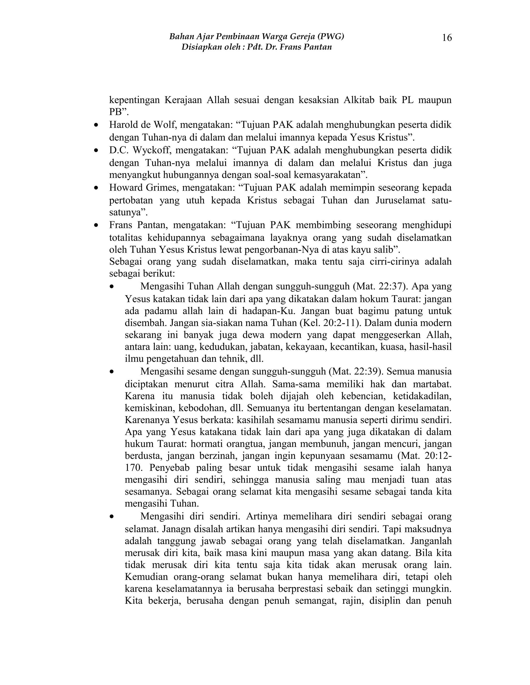 Diktat Pembinaan Warga Gereja | DOC