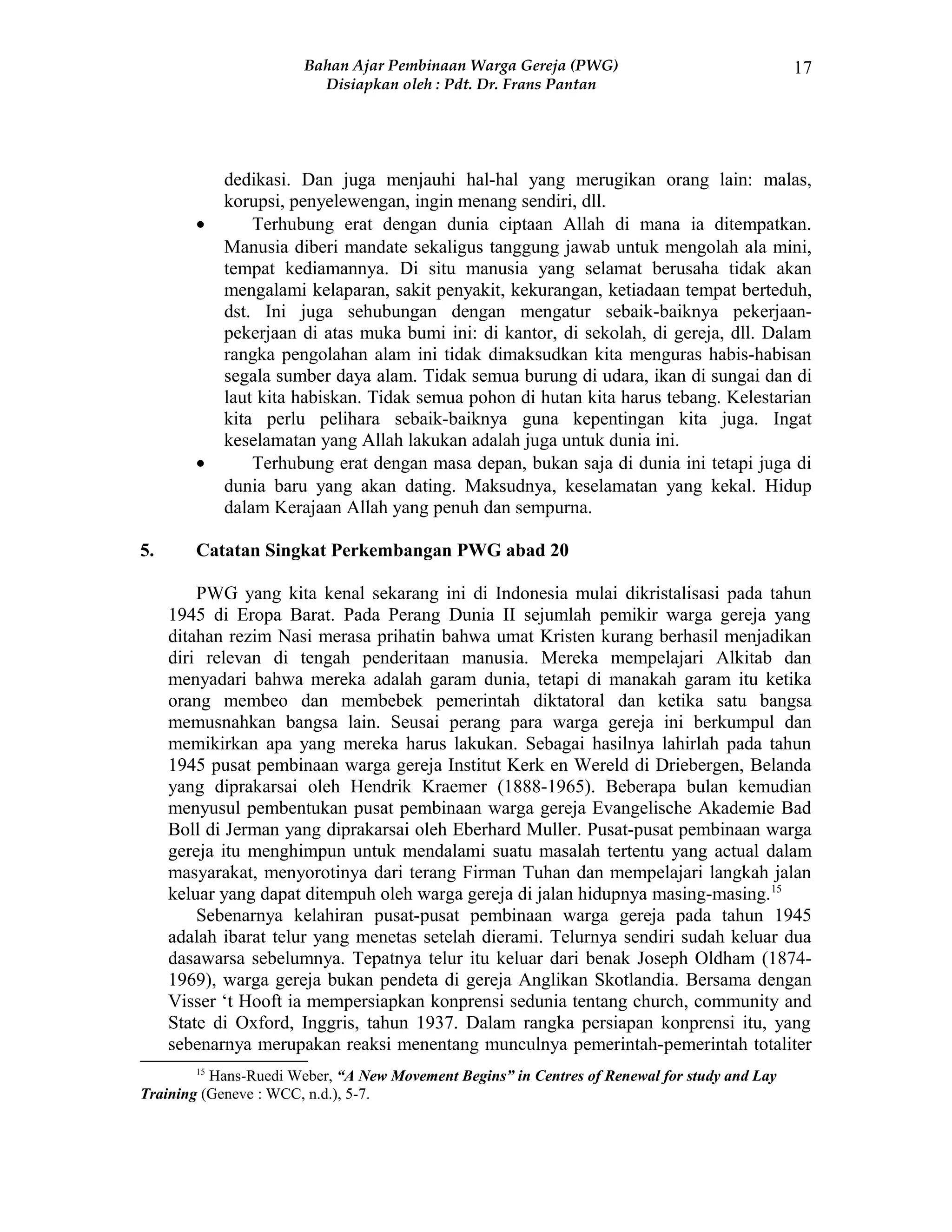 Diktat Pembinaan Warga Gereja | DOC