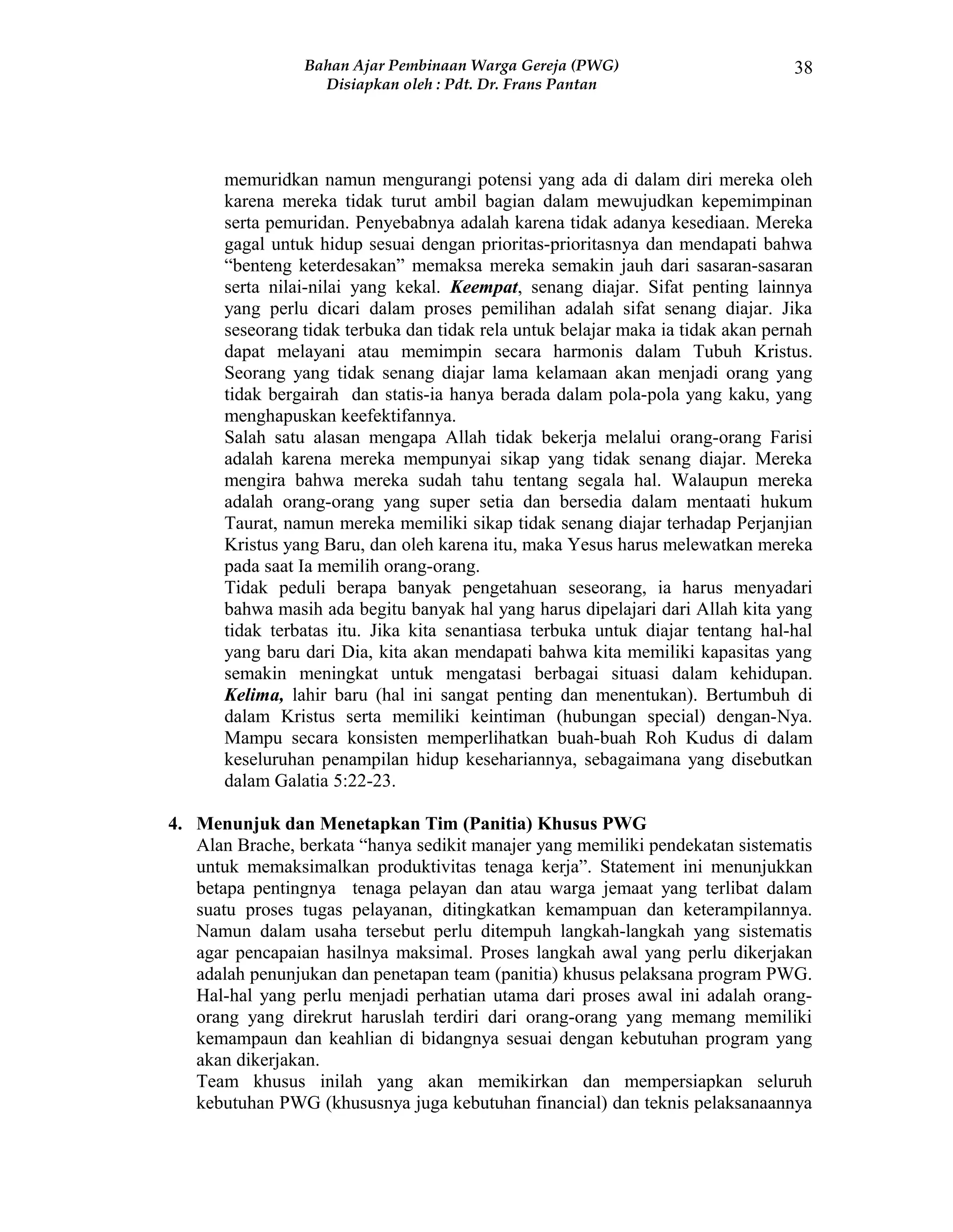 Diktat Pembinaan Warga Gereja | DOC