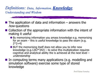 DIKW.ppt | Databases | Computer Software and Applications