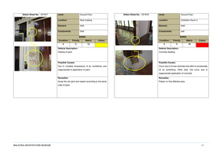 Architecture Museum Malacca Dilapidation Report | PDF