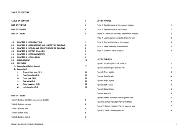 Architecture Museum Malacca Dilapidation Report | PDF | Civil ...