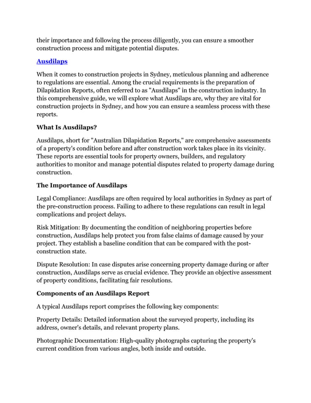 dilapidation reports | DOCX