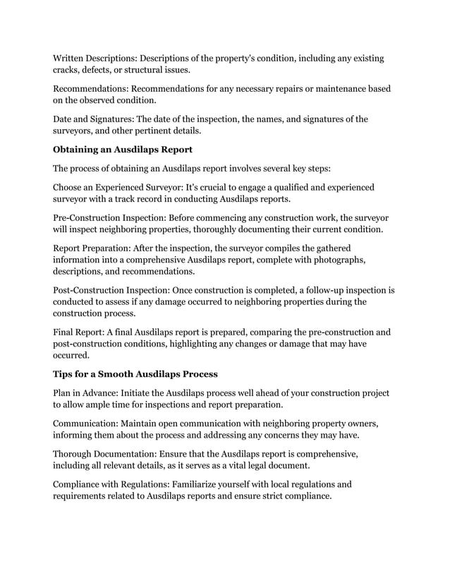 dilapidation reports | DOCX