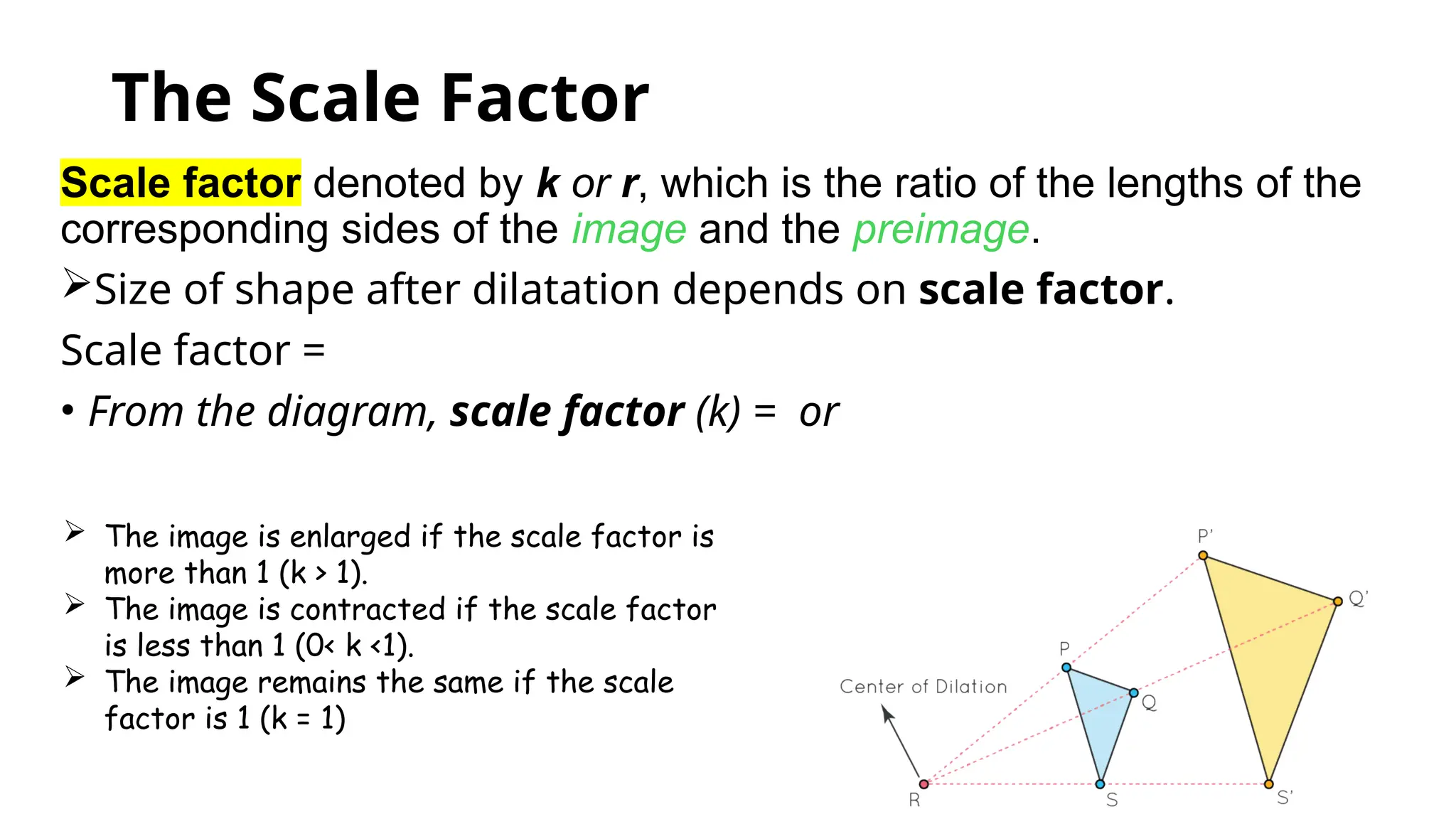 Dilation transformation for Class 8 geometry pptx | PPTX
