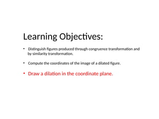 Dilation and scale fzctors in the coordinate plane | PPTX