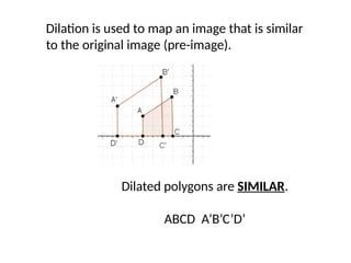 Dilation and scale fzctors in the coordinate plane | PPTX