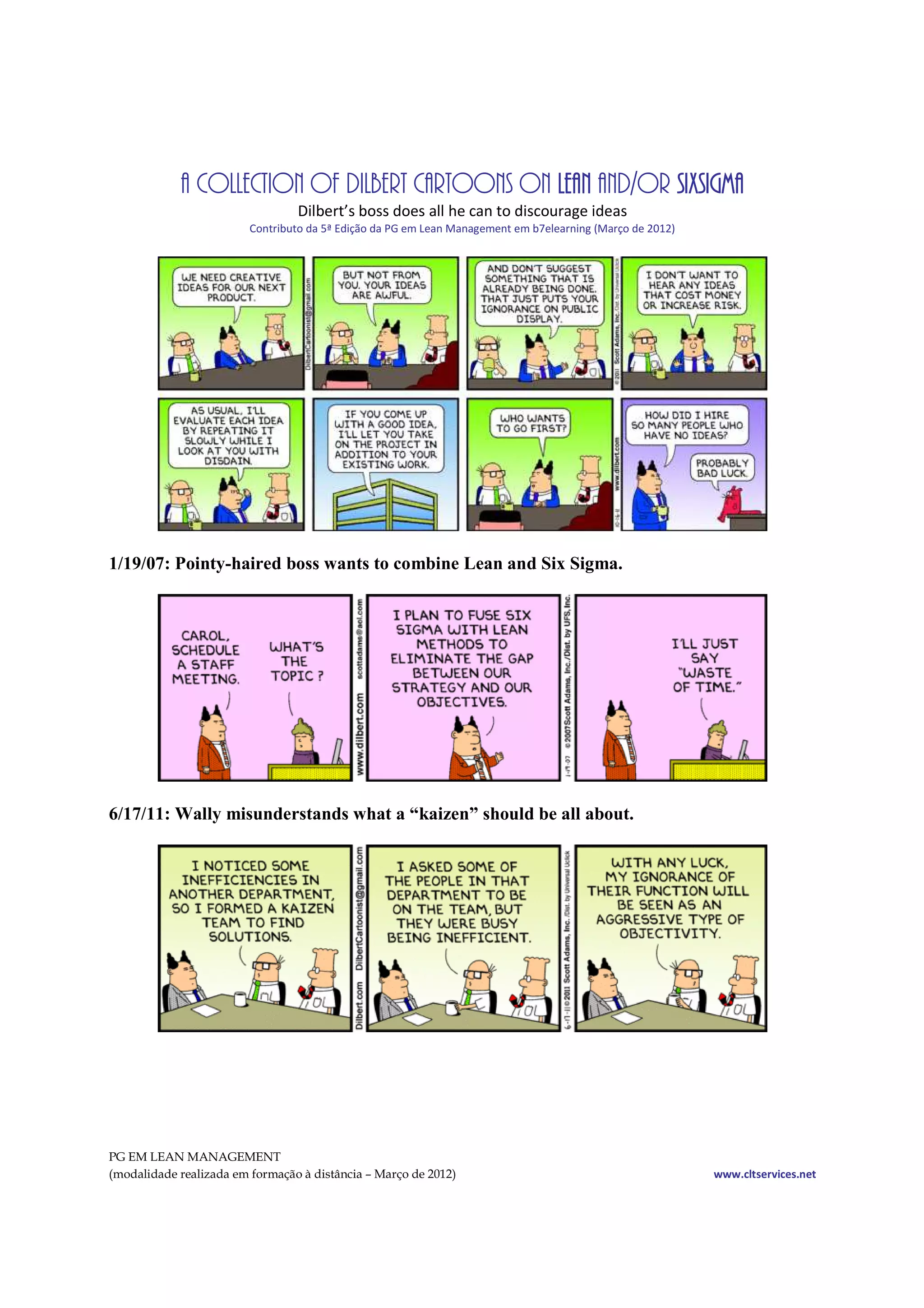 Dilbert cartoons on lean six sigma | PDF