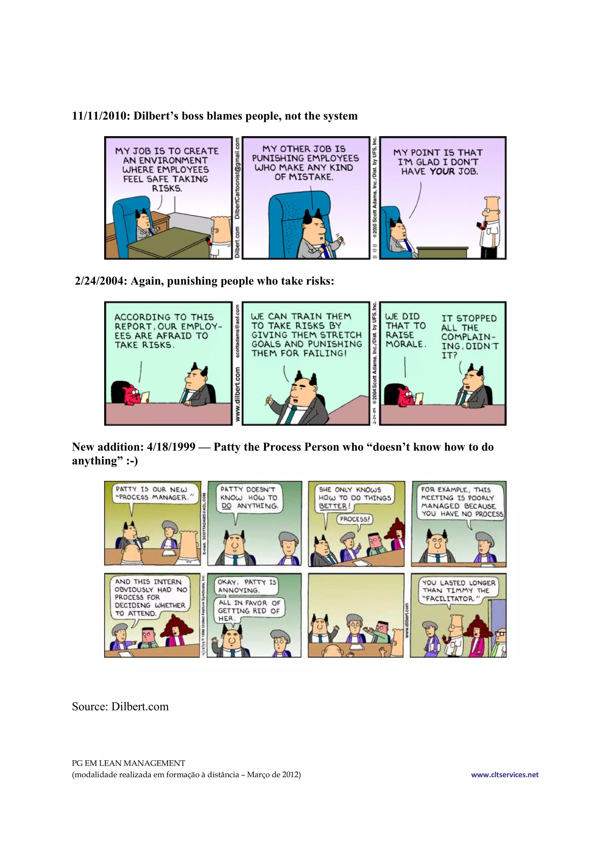 Dilbert cartoons on lean six sigma | PDF