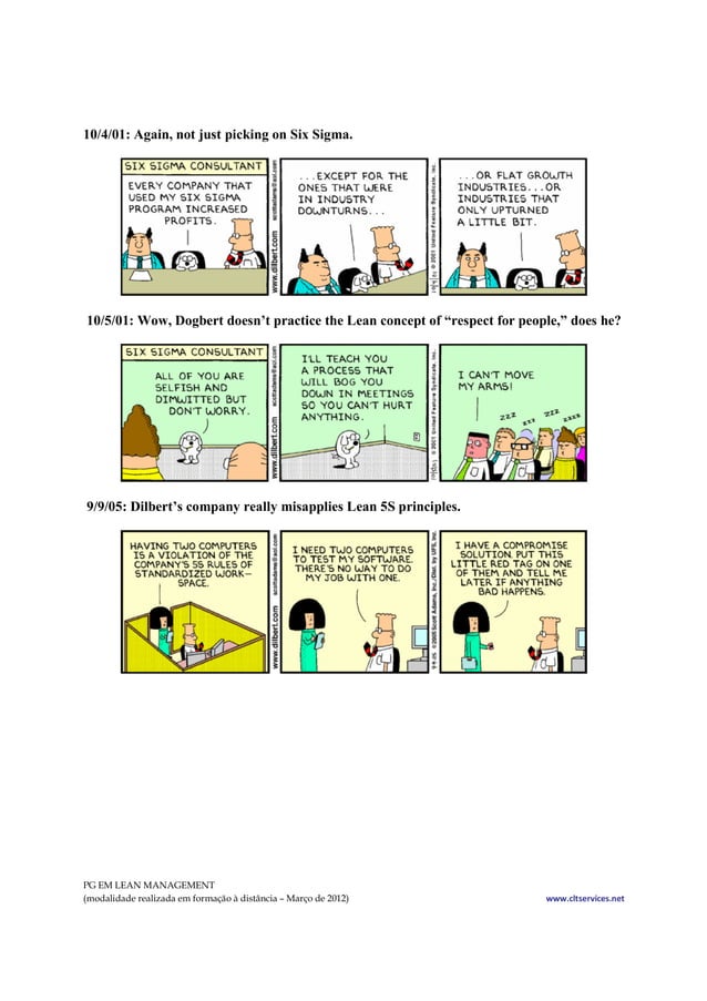 Dilbert cartoons on lean six sigma | PDF | Business | Business and Finance