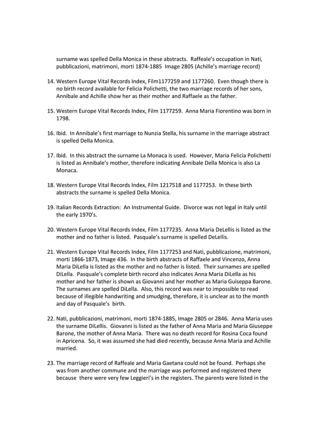 Di Lella Family - 3 the di lella lineage-annamaria and achille | PDF ...