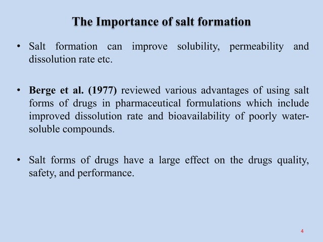 salt selection in pharmaceutical product development | PPTX