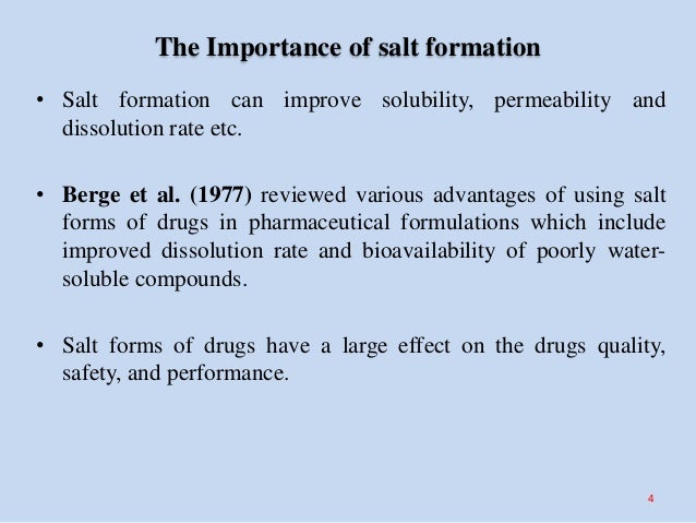 salt selection in pharmaceutical product development