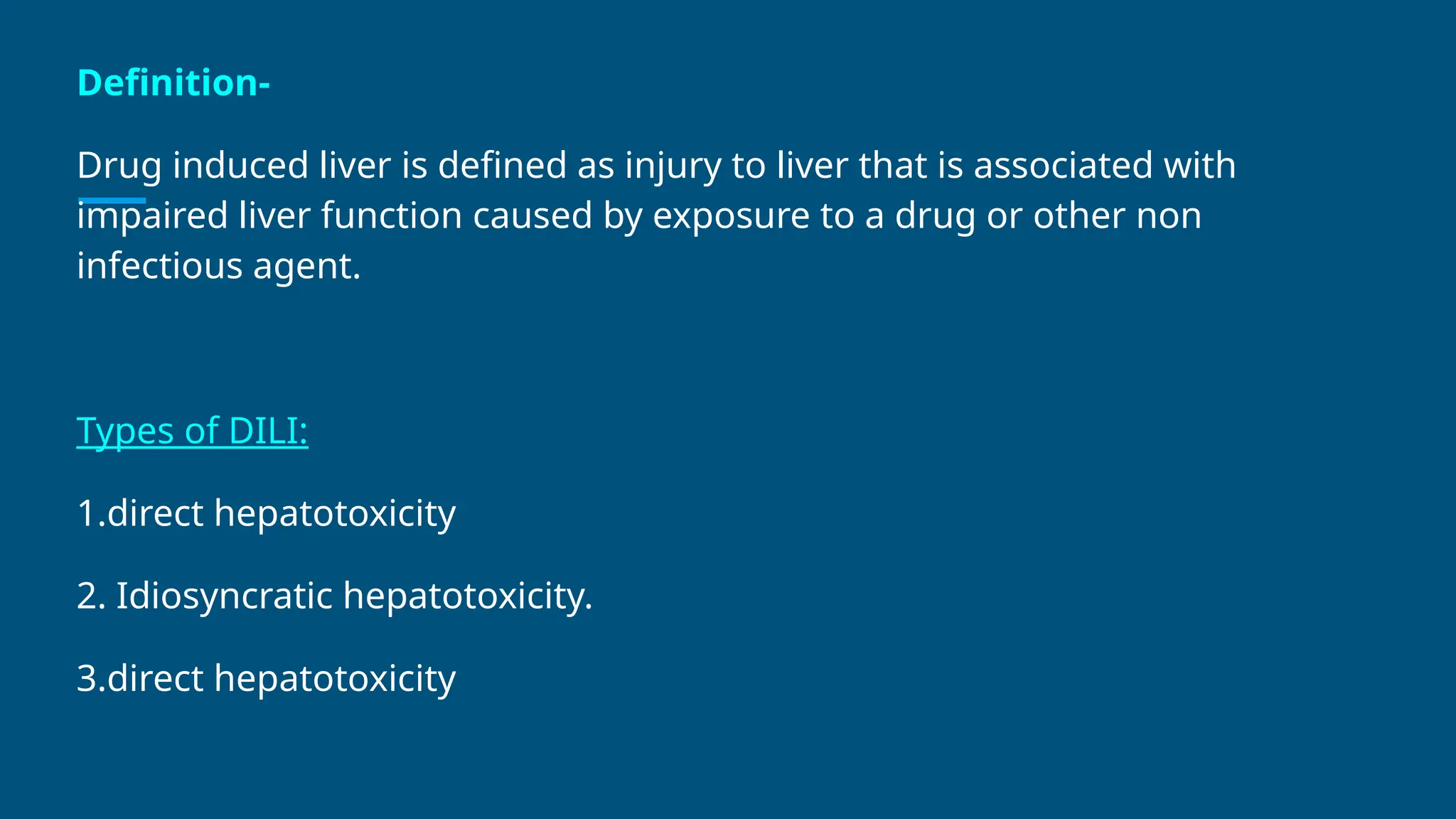 Drug induced liver injury : causes and management | PPT