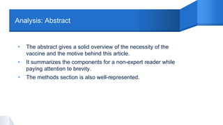 Analysis of a Scientific Article | PPTX