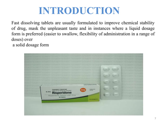 Formulation And Evaluation Of Risperidone Fast Dissolving Tablets Ppt