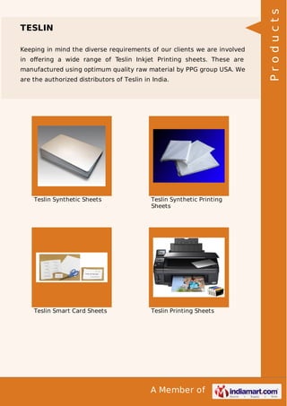 Raj Incorporated, Mumbai, Teslin | PDF | Manufacturing Industry ...