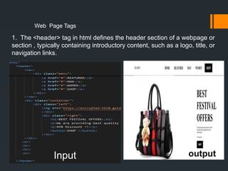 introduction to Web Development Basics of HTML, CSS | PPTX