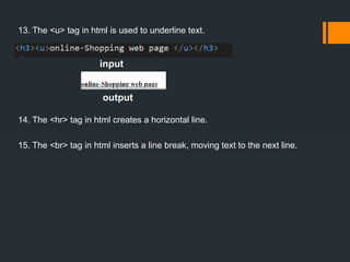 introduction to Web Development Basics of HTML, CSS | PPTX