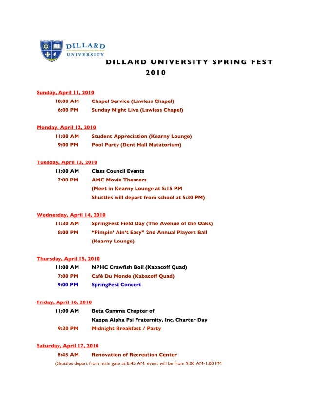 Dillard University Spring Fest 2010 | RTF | Prom | Personal ...