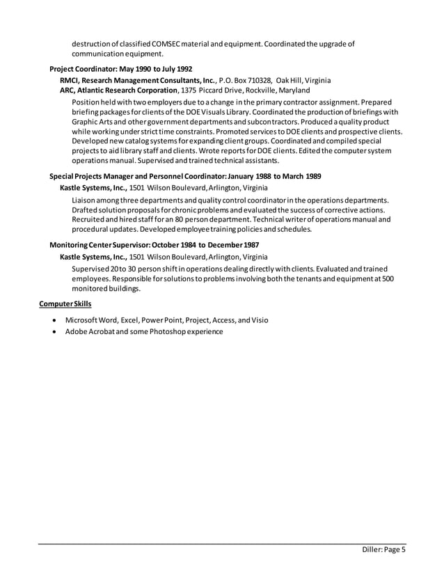 Diller Pam Resume 7-16 | PDF