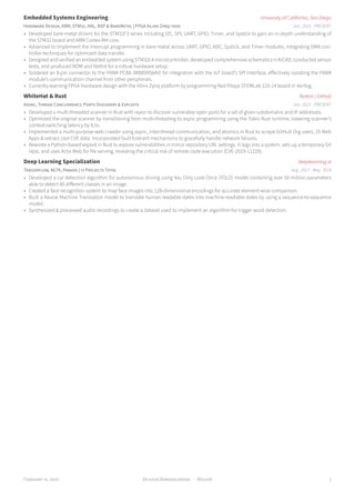 Dilnoza Bobokalonova Resume | Embedded Systems Engineering | Backend Software Development | Rust ...