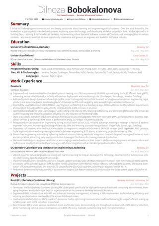 Dilnoza Bobokalonova Resume | Embedded Systems Engineering | Backend Software Development | Rust ...
