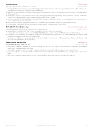 Dilnoza Bobokalonova Resume | Embedded Systems Engineering | Backend Software Development | Rust ...